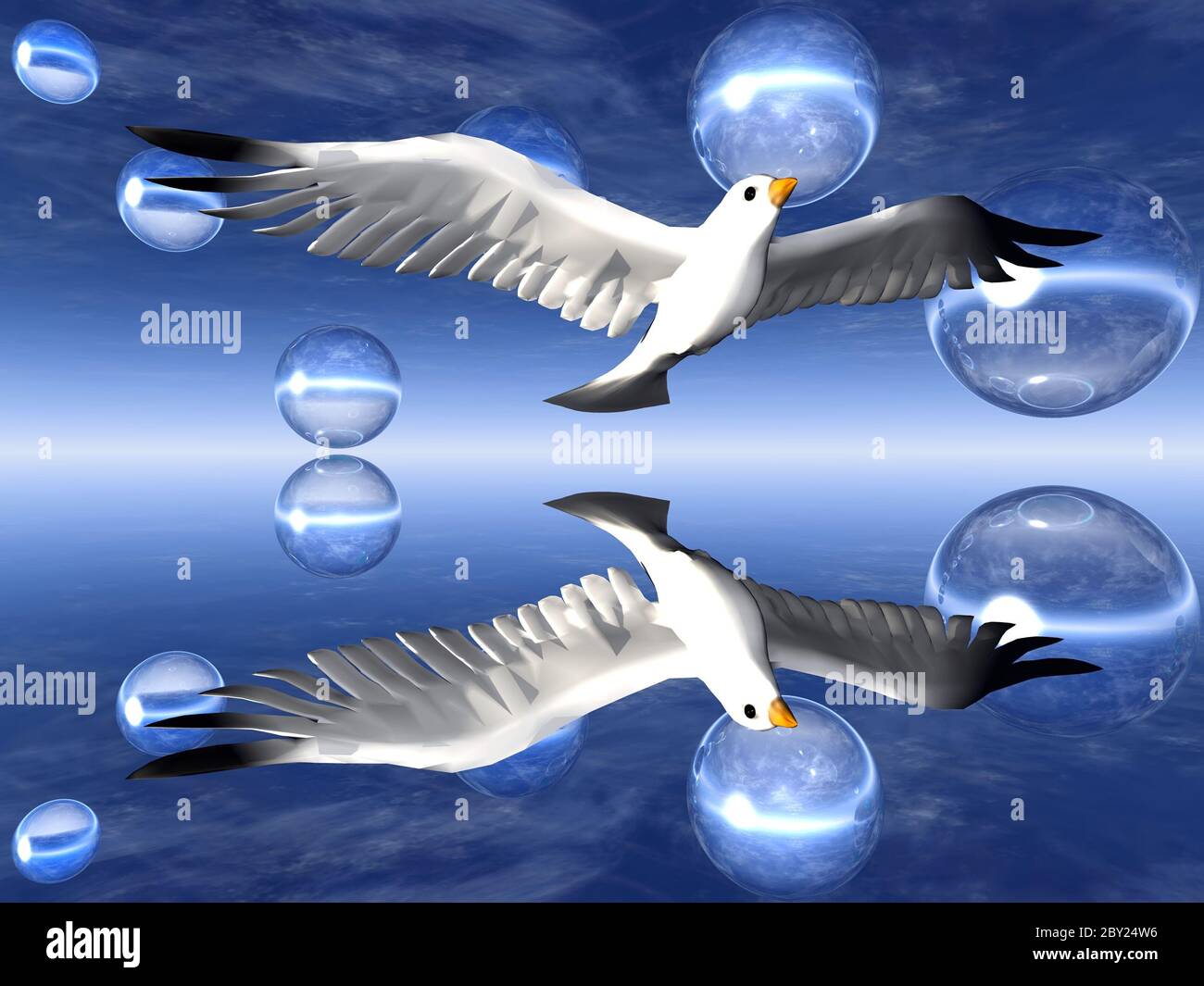 the seagull and balls Stock Photo - Alamy
