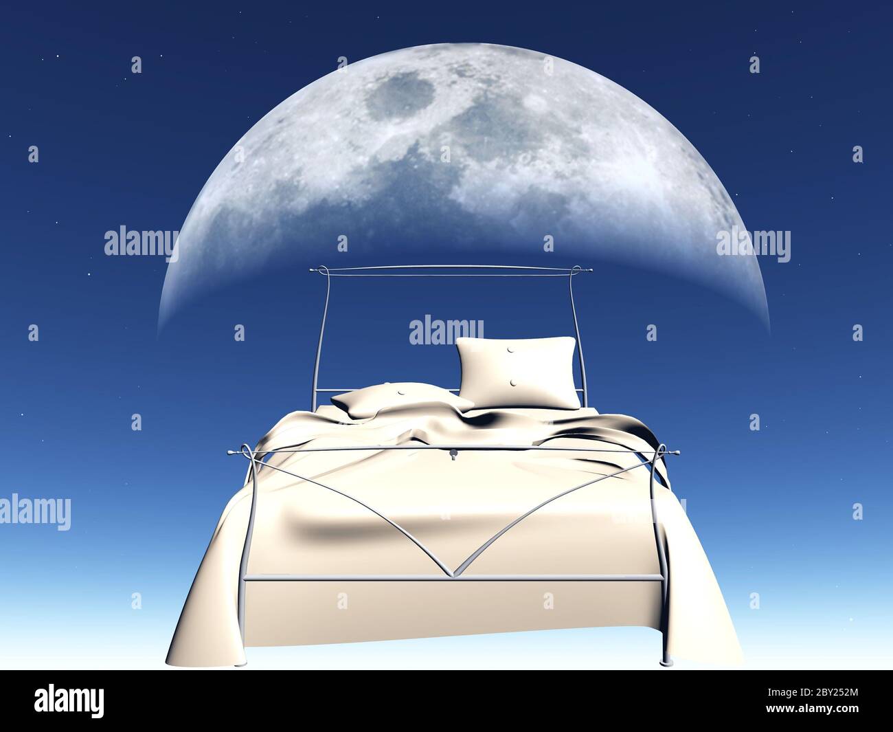 bed and moon Stock Photo - Alamy