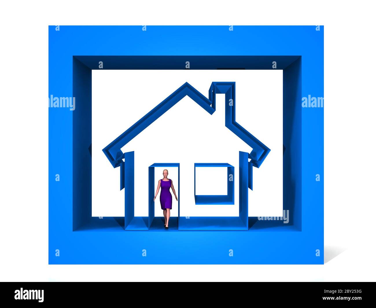 Adult walking into house Cut Out Stock Images & Pictures - Alamy