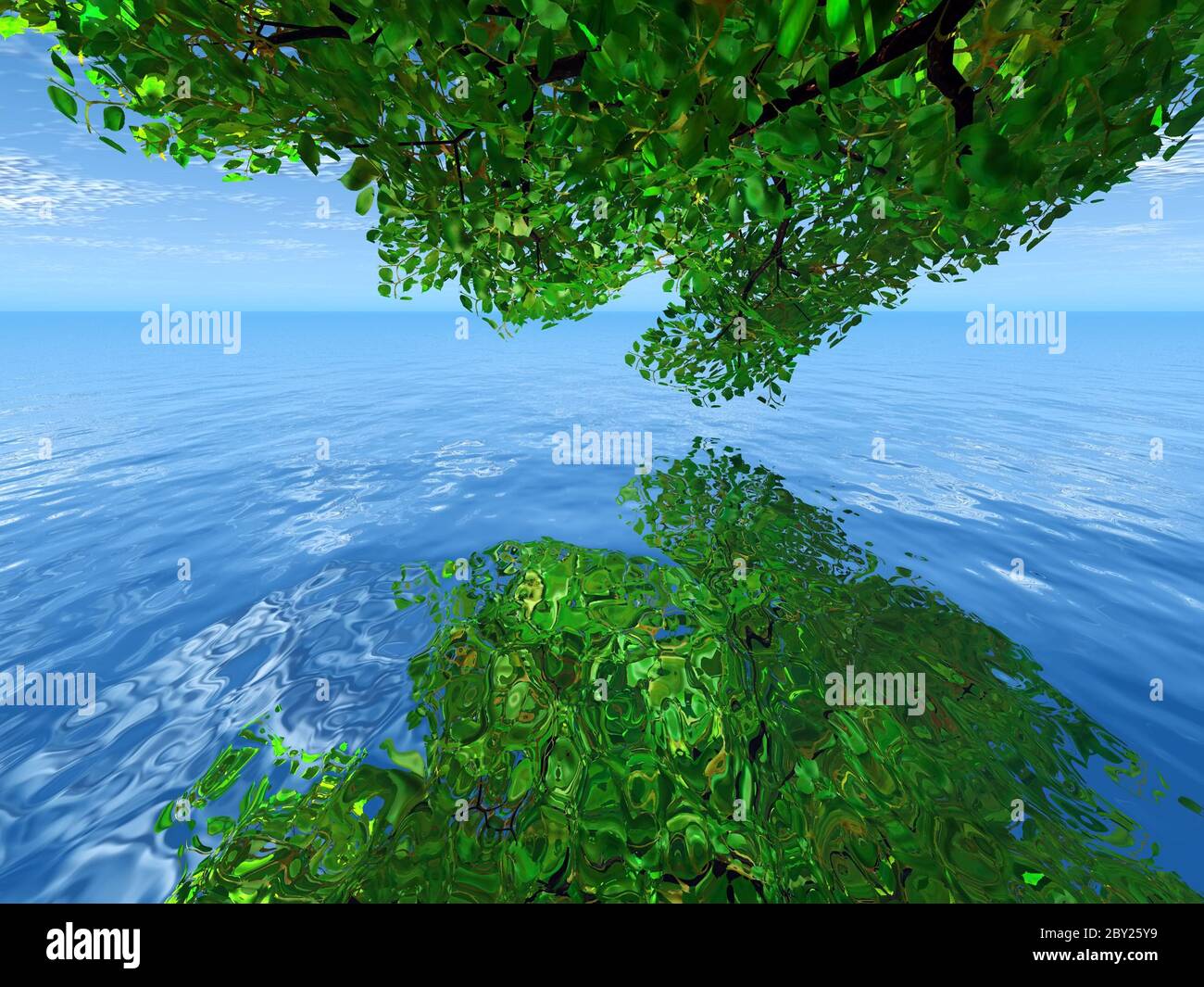 leaves and water Stock Photo - Alamy