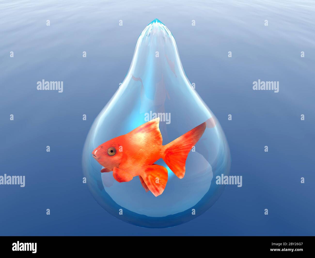 gold fish in a drop Stock Photo - Alamy