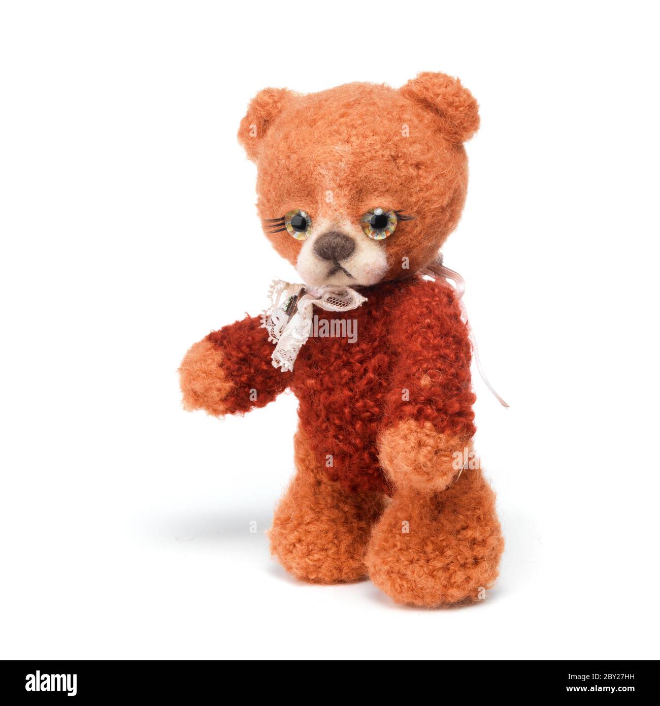 Teddy bear in classic vintage style isolated on white background Stock ...