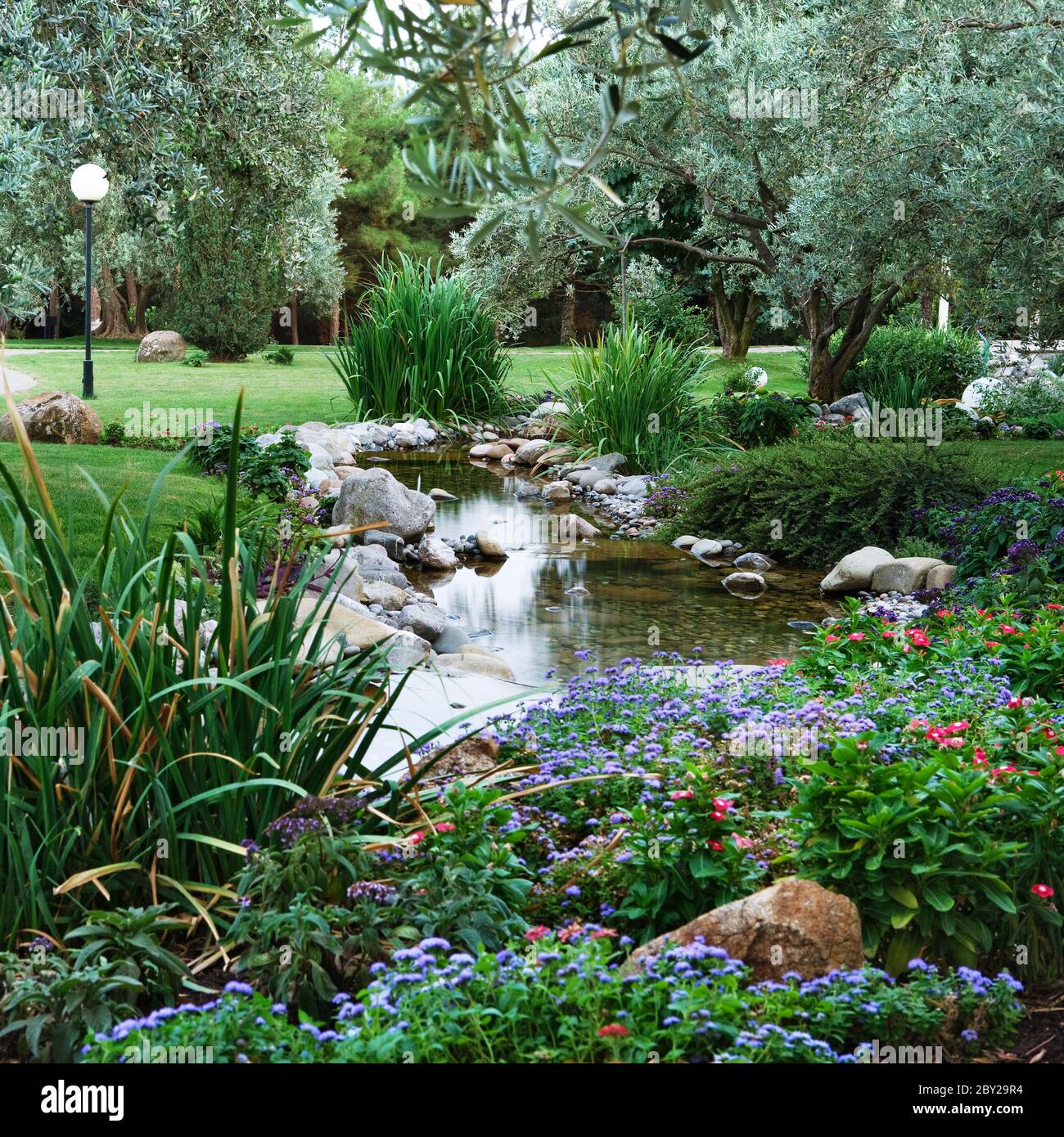 Spring flowers in the Asian garden Stock Photo - Alamy