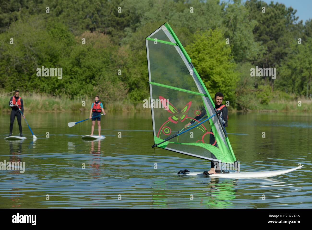 man windsurfing on the sea Stock Photo - Alamy
