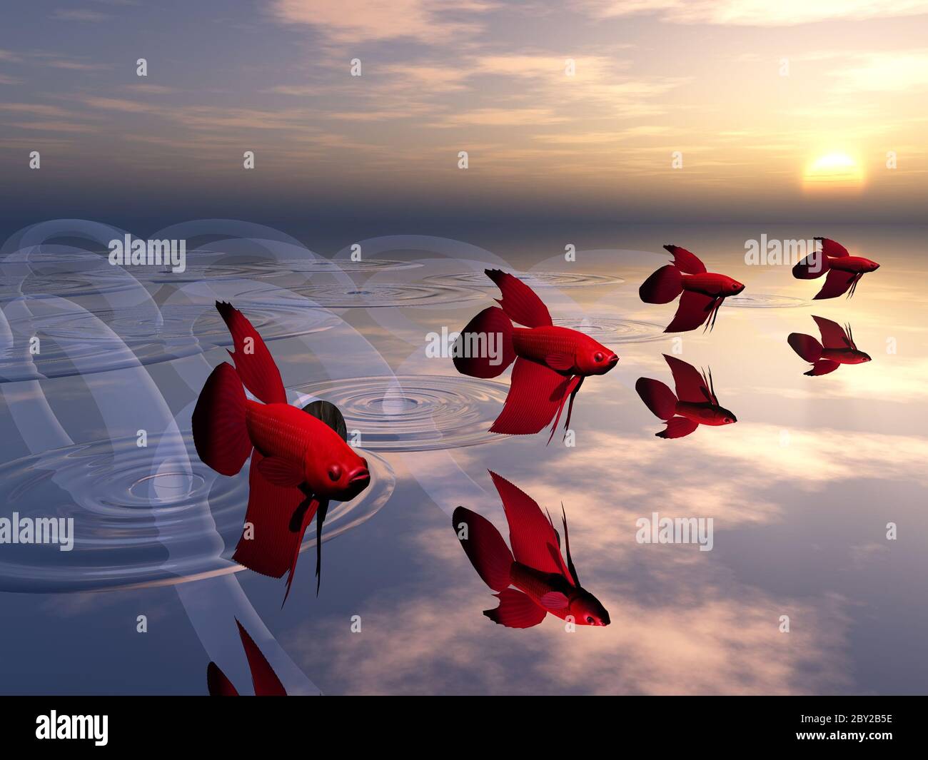 Jumping fish illustration hi-res stock photography and images - Alamy