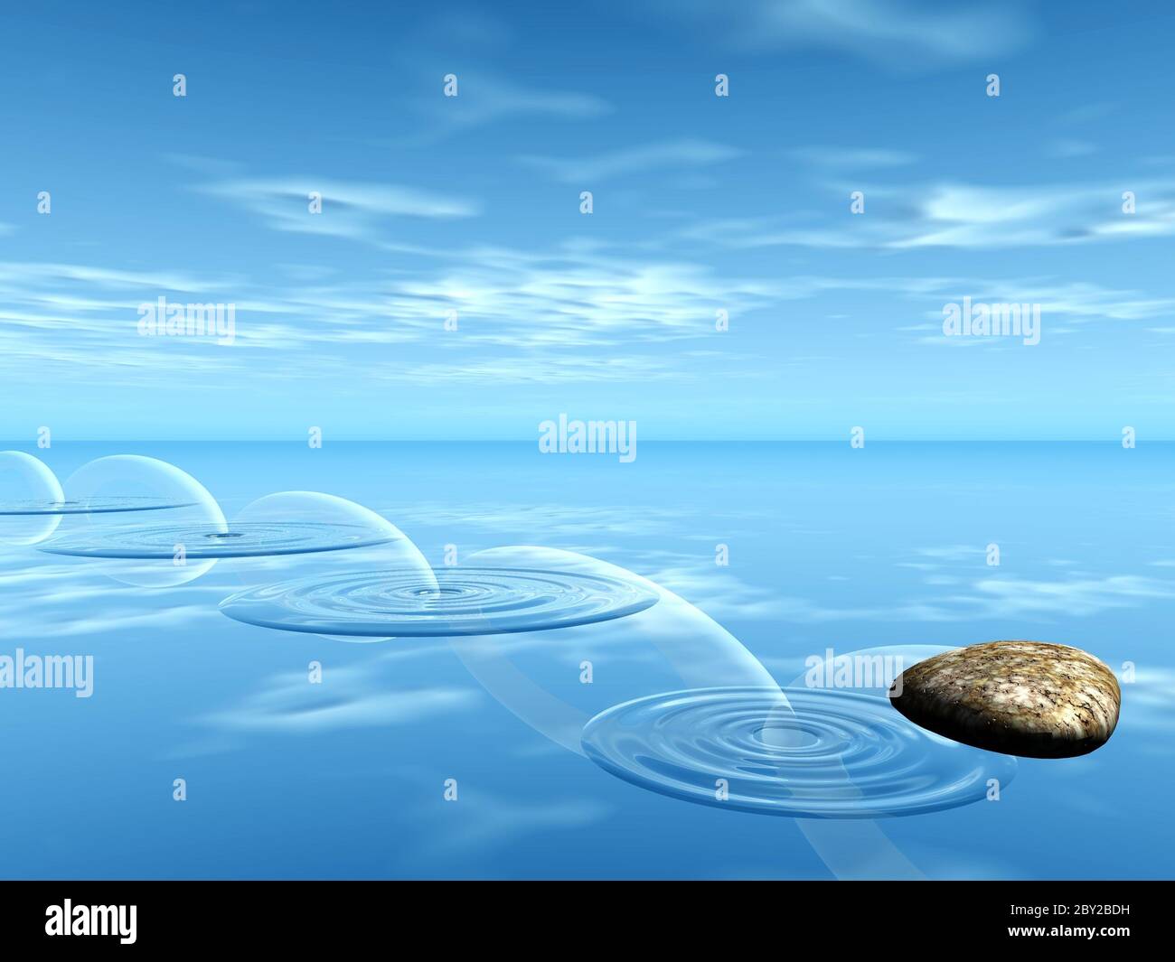 Ricochet stone water hi-res stock photography and images - Alamy