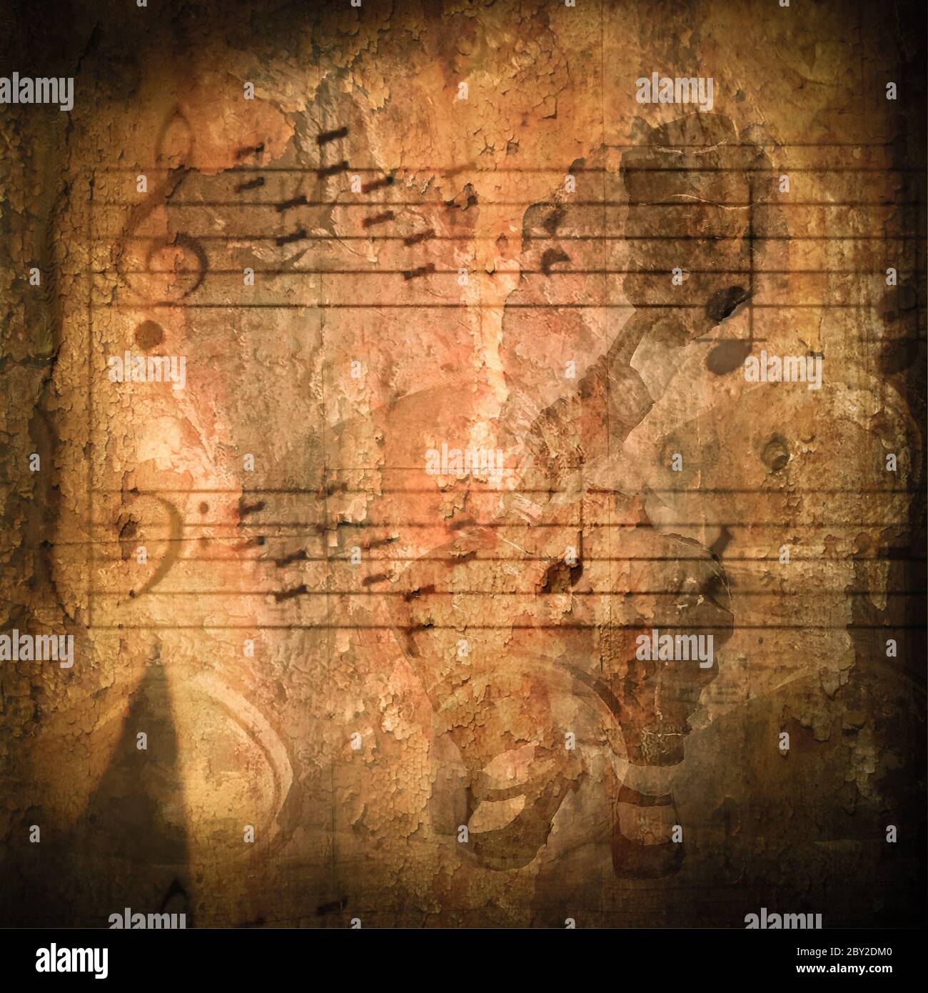 flute player and music notes Stock Photo - Alamy