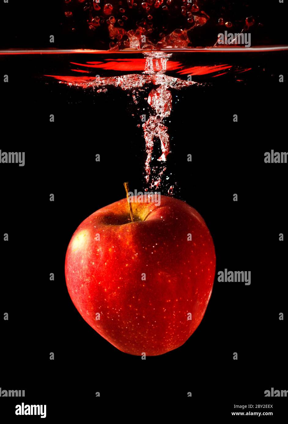 Apple Falling To Water Stock Photo - Alamy