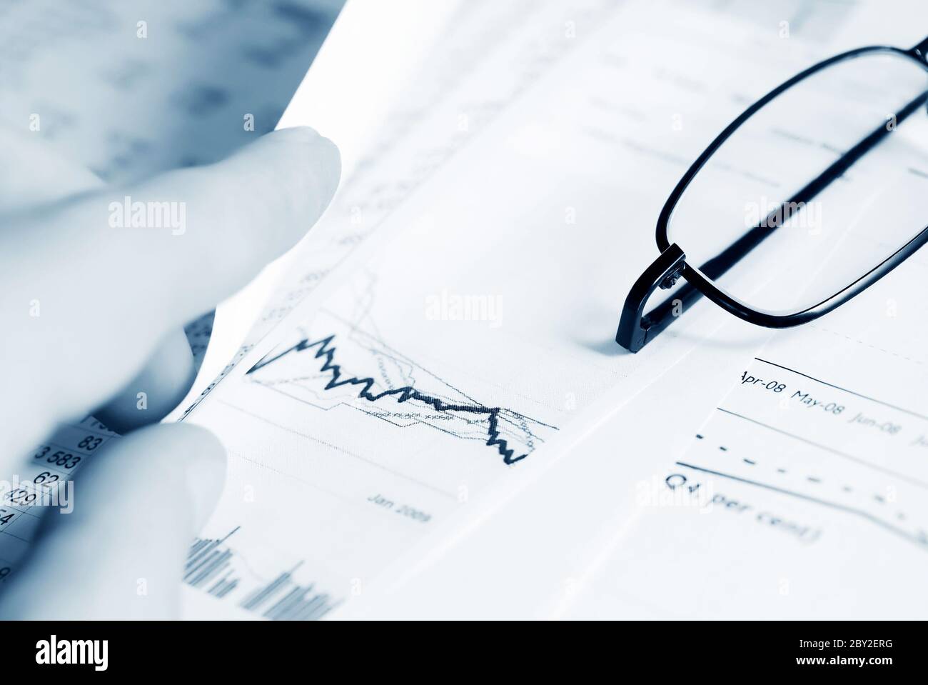 Stock market reports analysis Stock Photo - Alamy