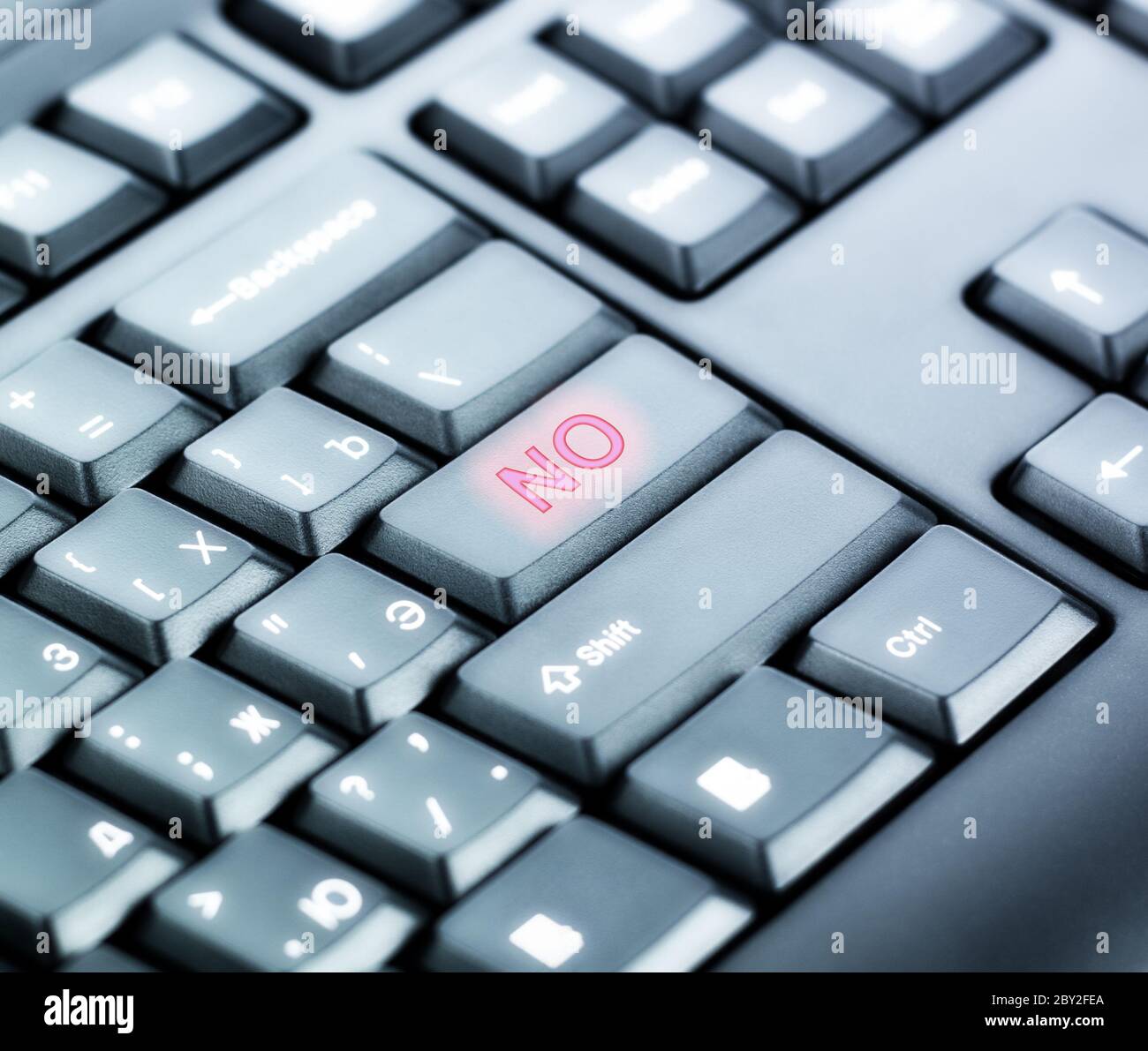 Keyboard with NO button Stock Photo - Alamy