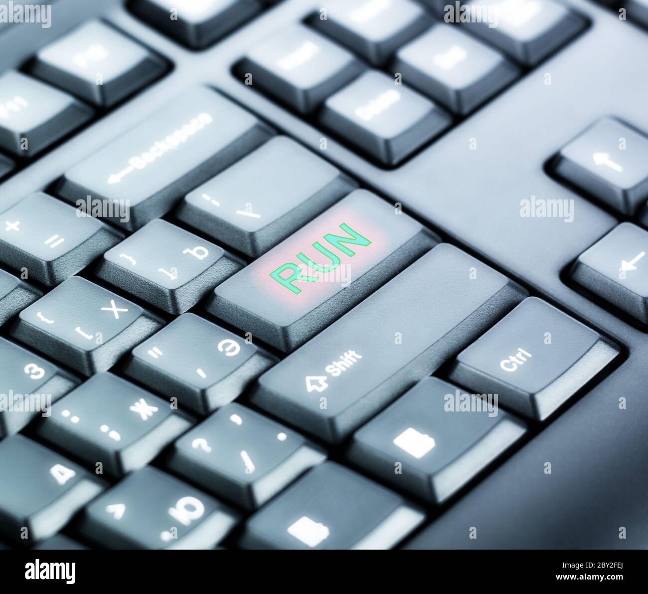 Keyboard with RUN Button Stock Photo - Alamy