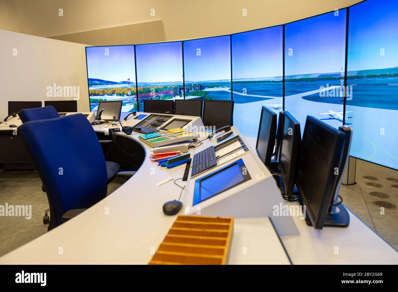 Air traffic control simulator station Stock Photo - Alamy
