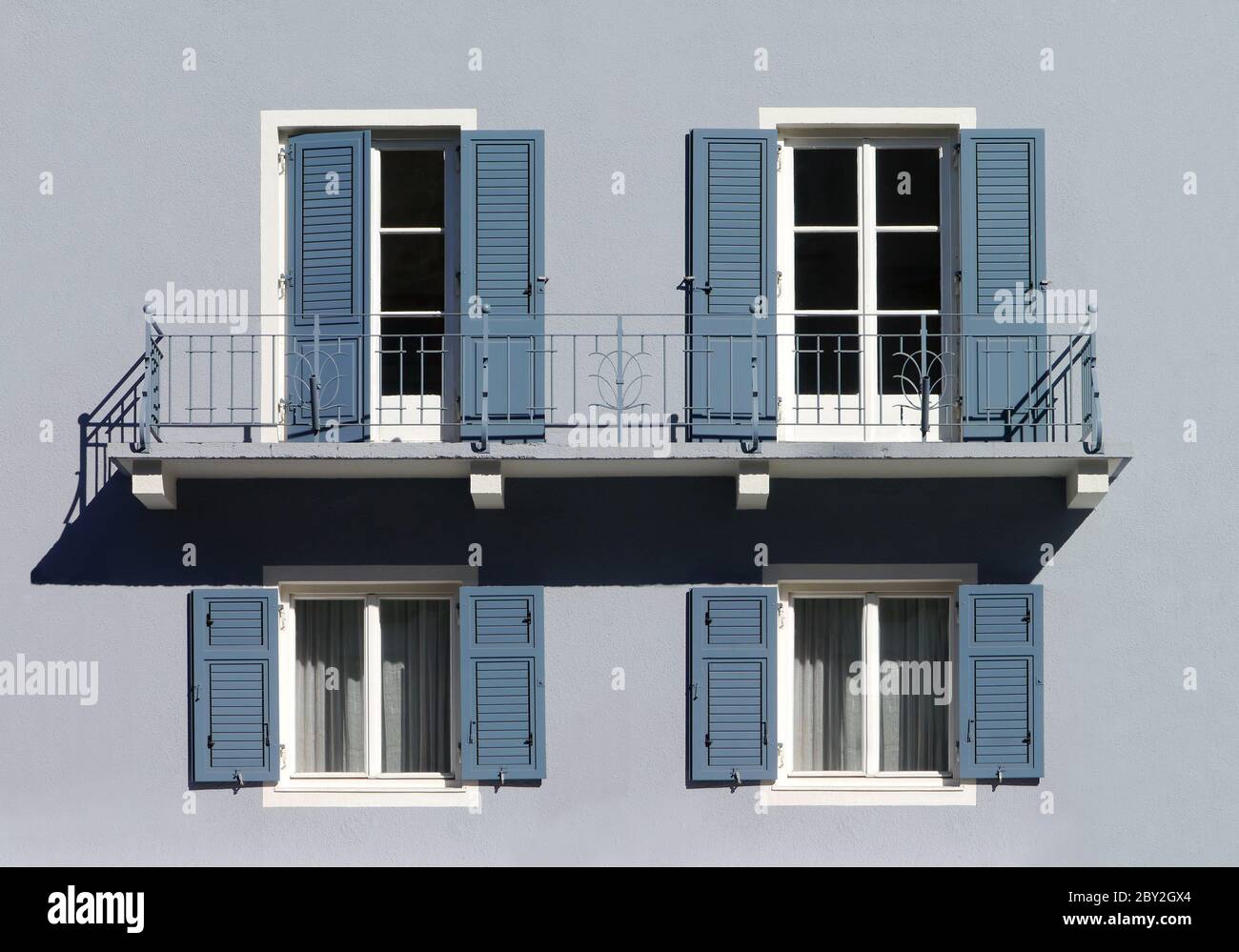 house front with balcony Stock Photo - Alamy