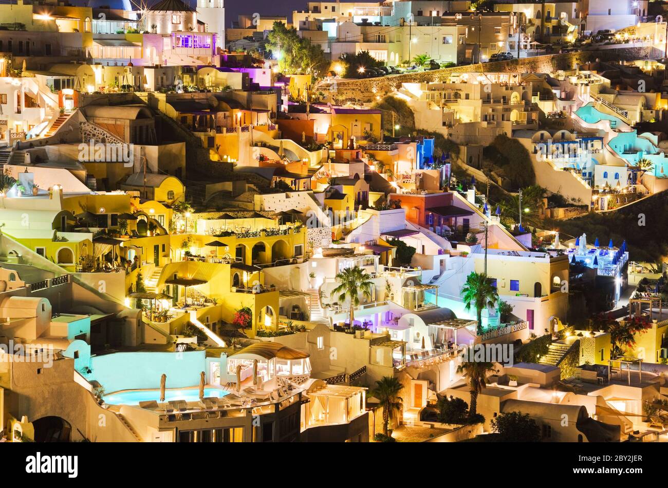 Santorini night - Greece Stock Photo - Alamy