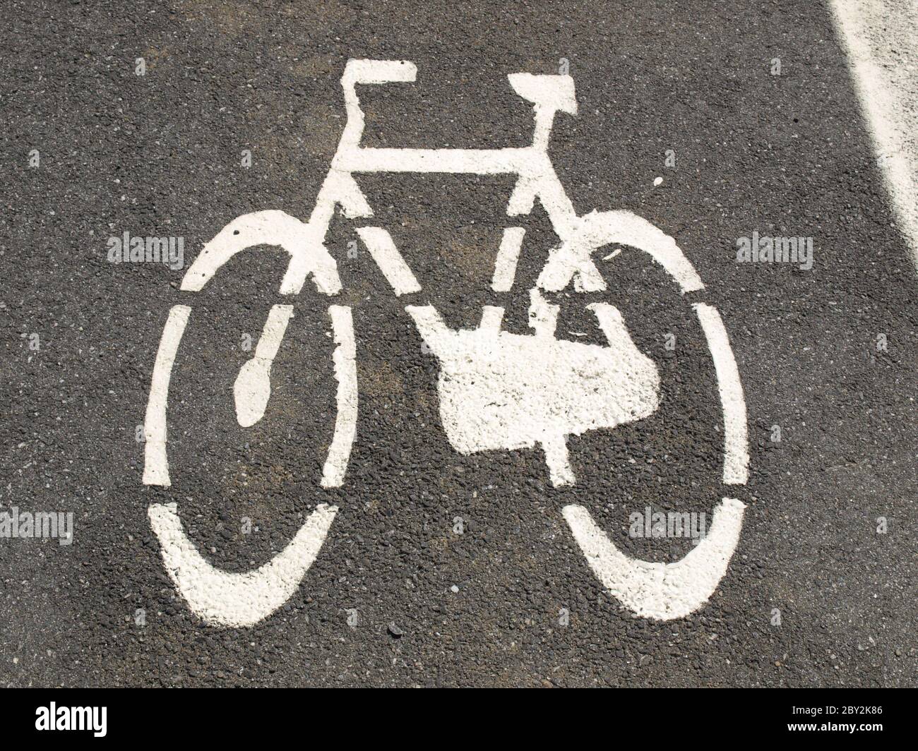 Bike lane sign Stock Photo - Alamy