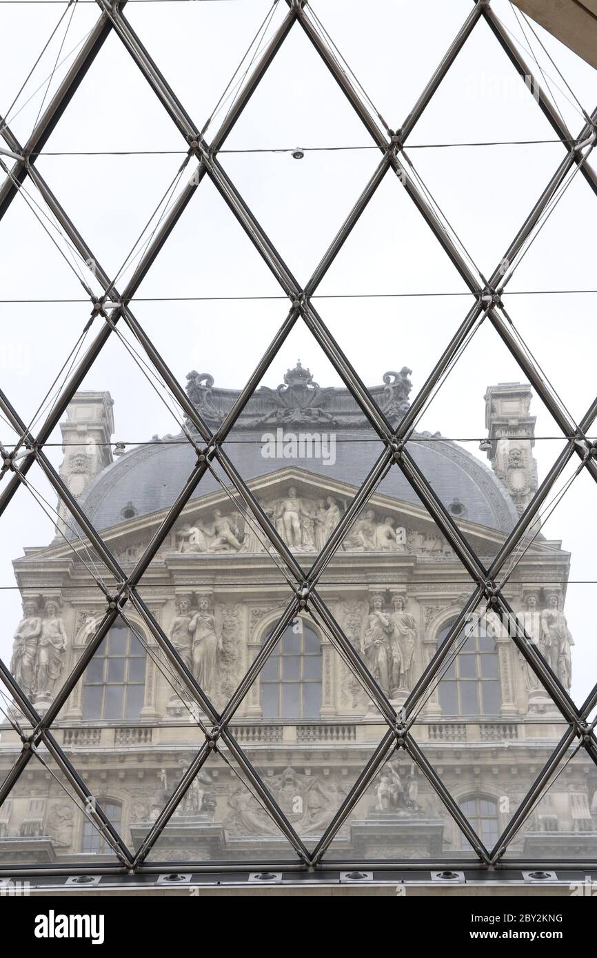 Paris, France - May 18, 2019: View of the Louvre Museum from the ...