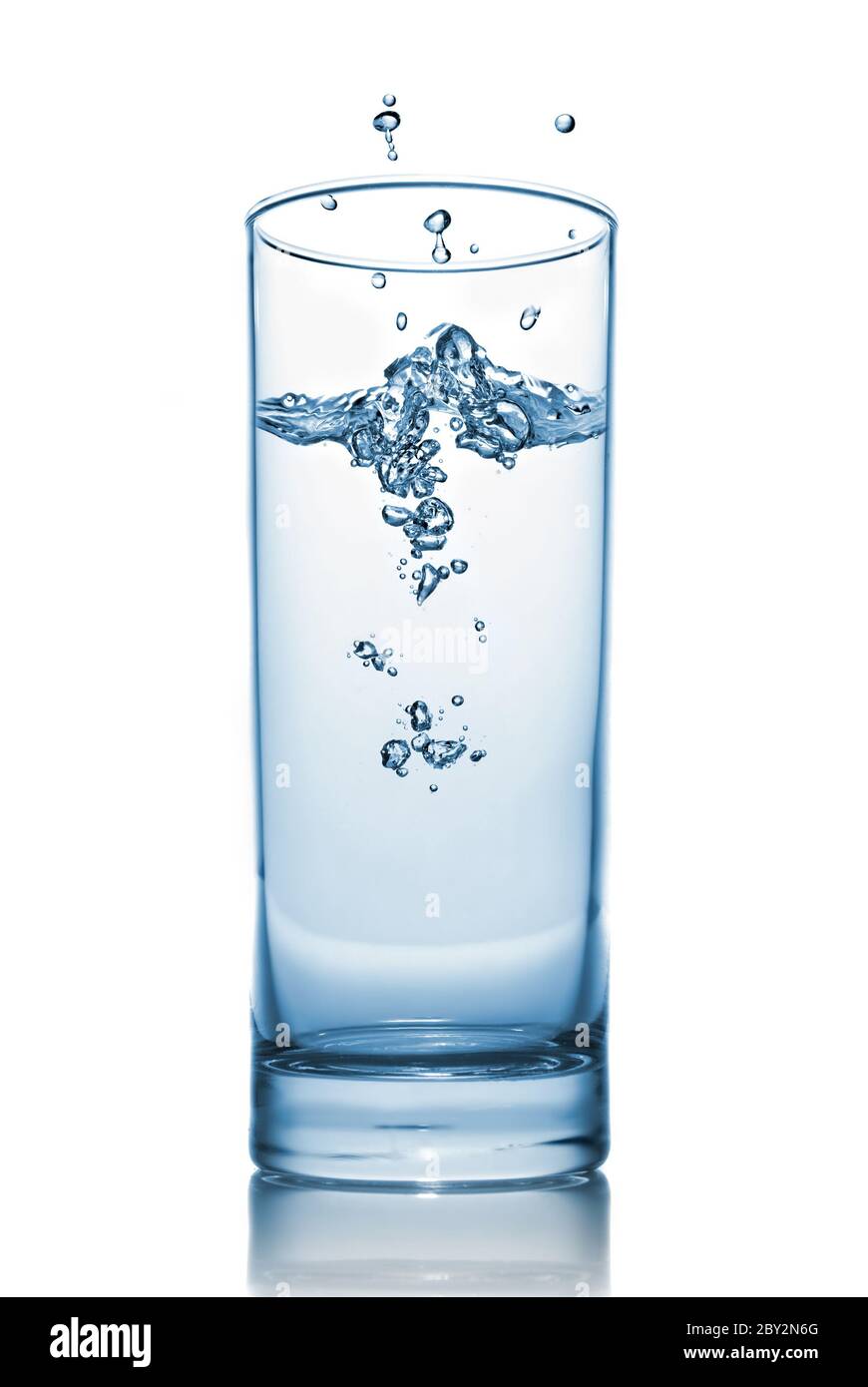 water splash in glass isolated on white Stock Photo - Alamy