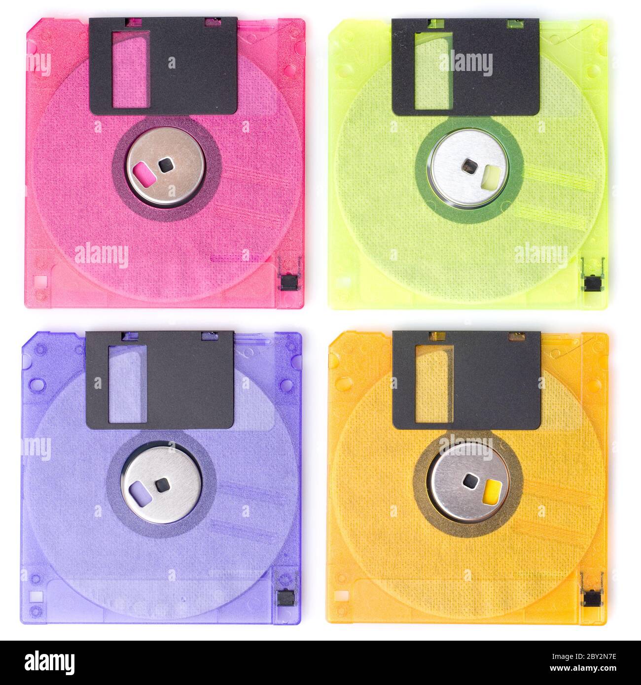 Color floppy disks isolated on white Stock Photo - Alamy