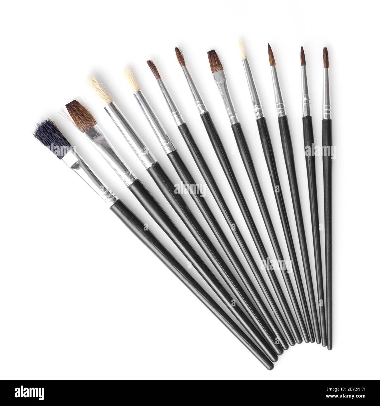 Set of different brushes isolated on white Stock Photo - Alamy