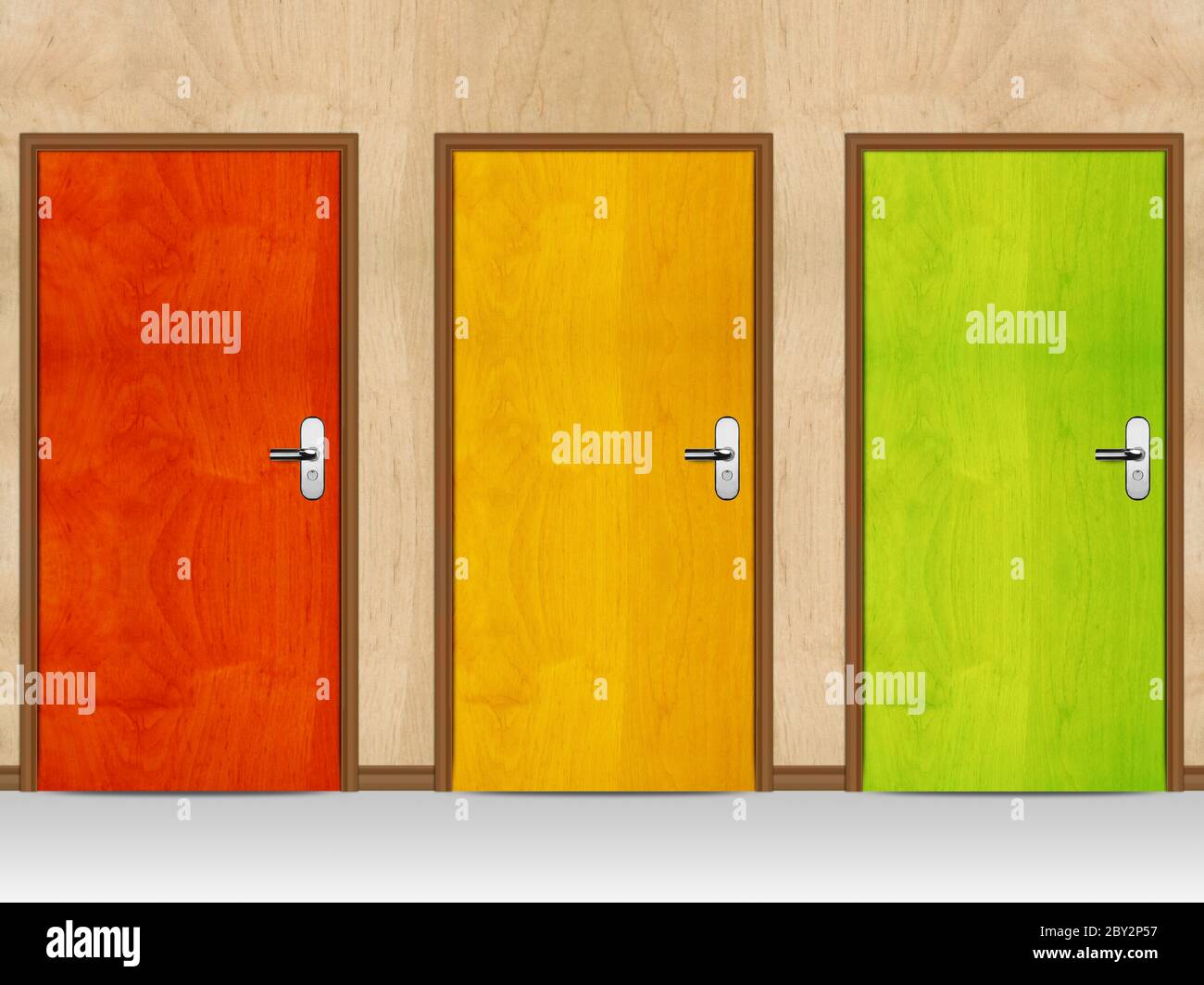 Three green doors hi-res stock photography and images - Alamy