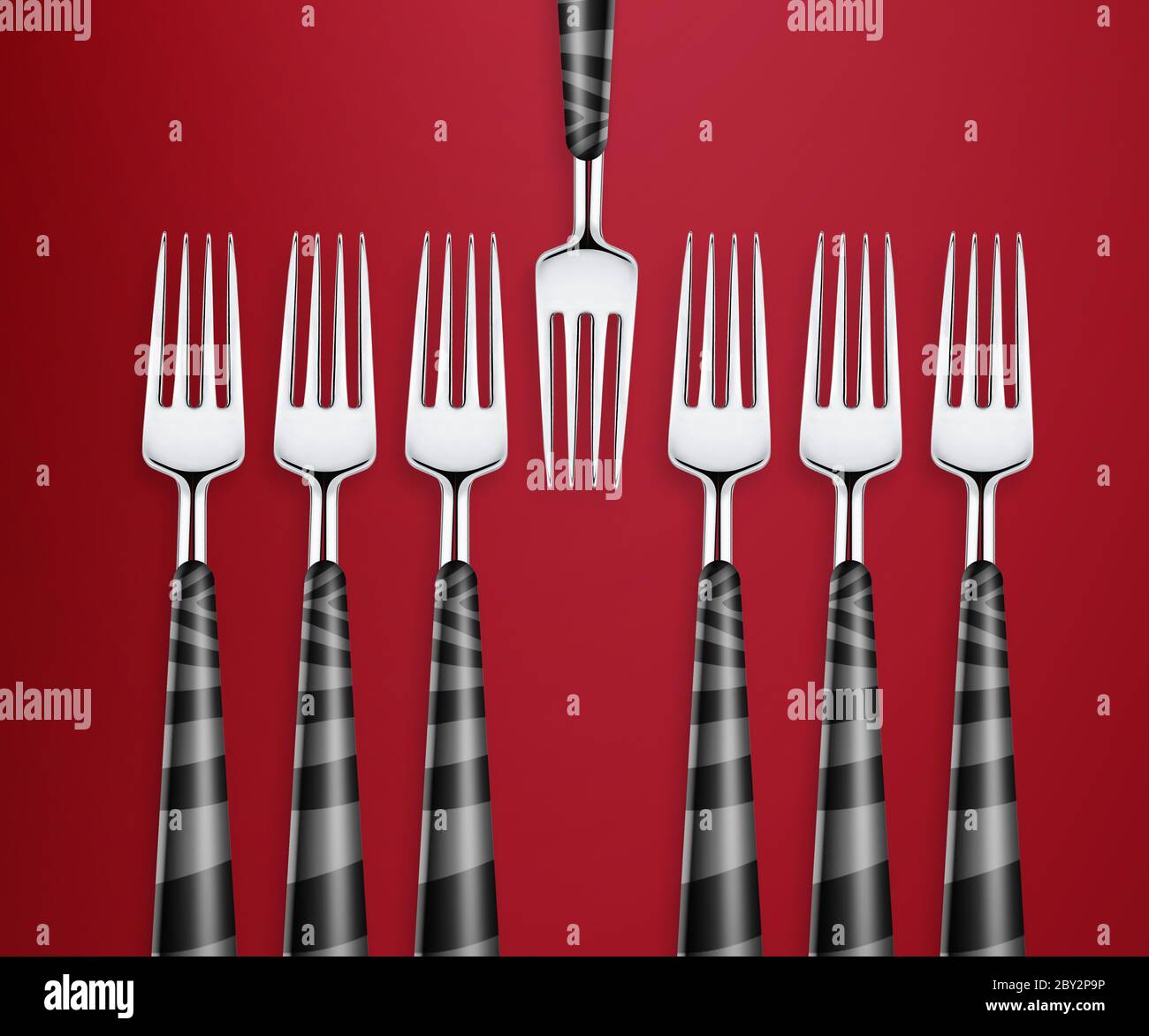 Set of forks Stock Photo - Alamy