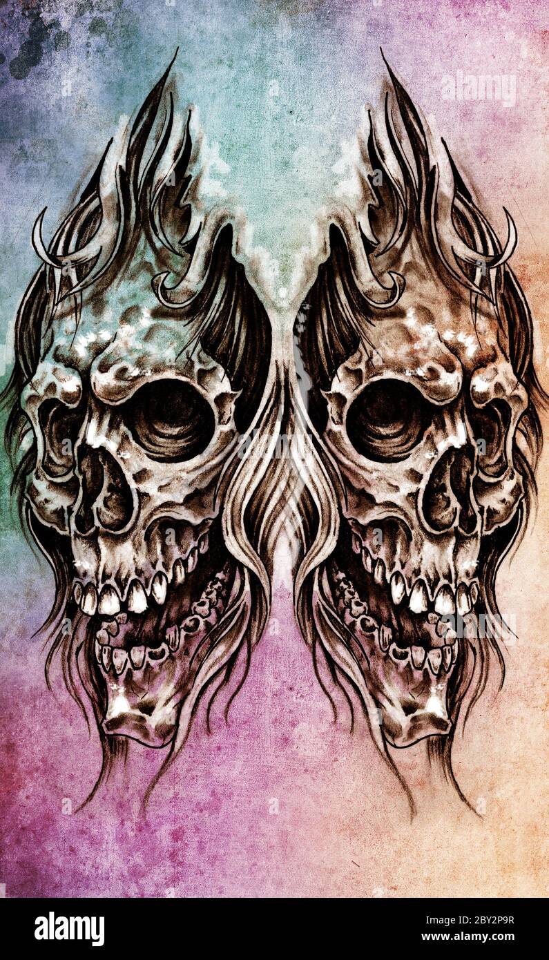 Cool Skull Designs To Draw On Paper