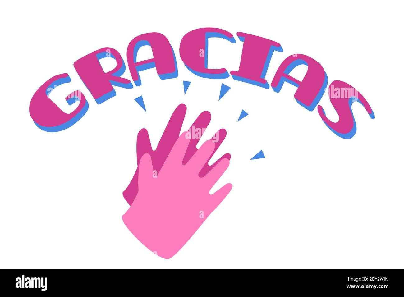 Gracias with clapping hands for your help, symbol, poster template ...