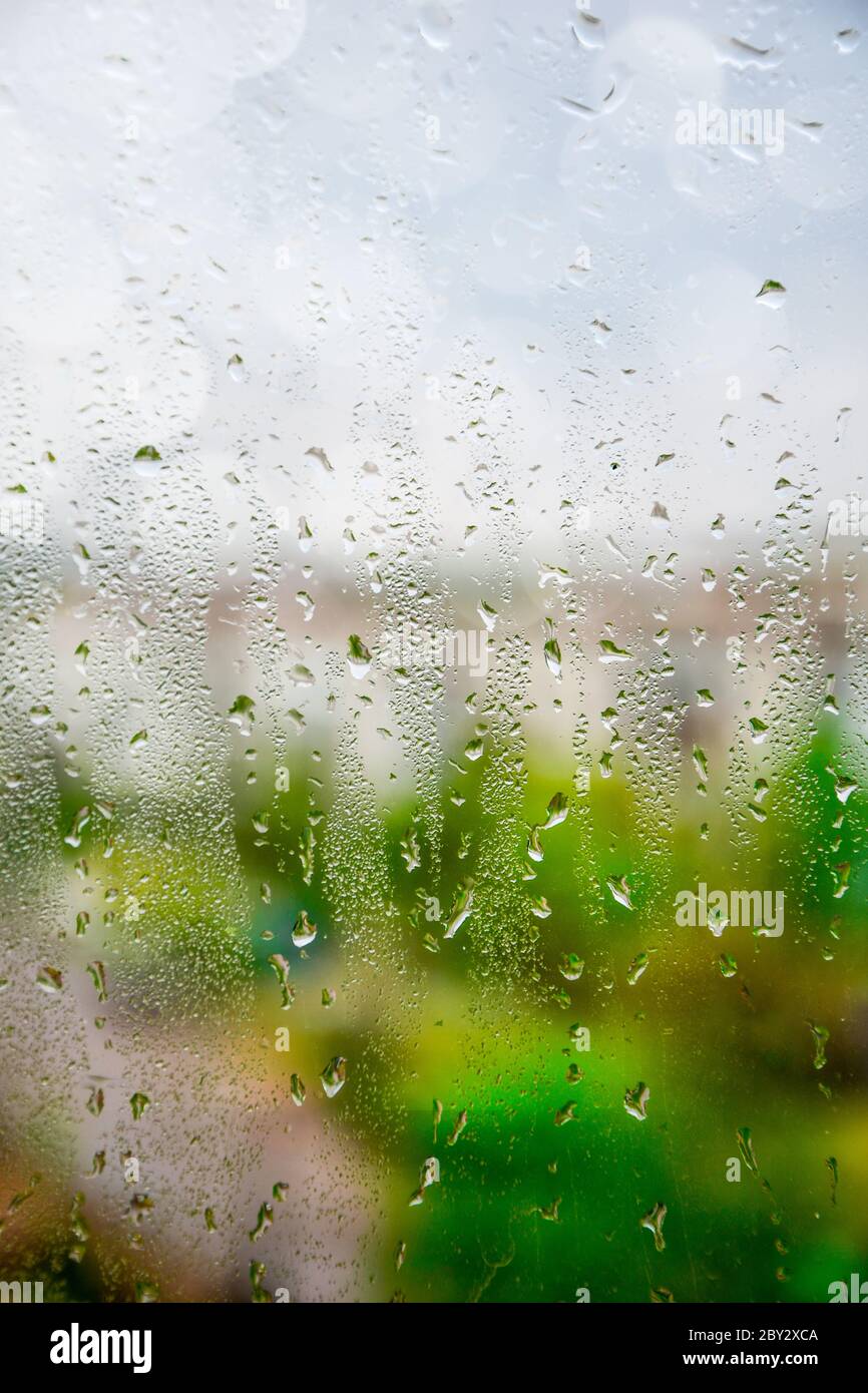 Raindrops on the window glass Looking Out Through the Window Listening ...