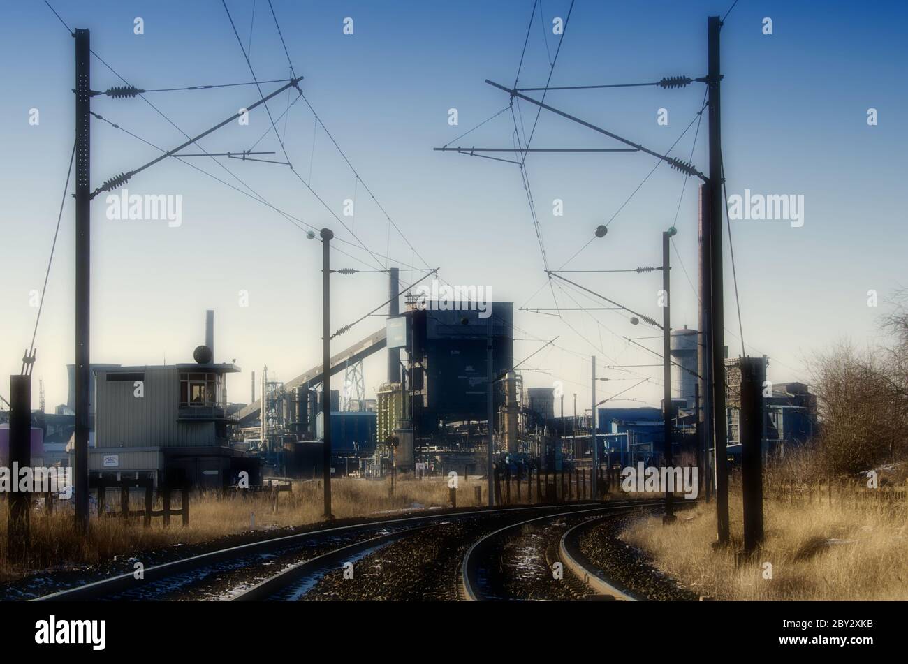 railway and factory Stock Photo - Alamy
