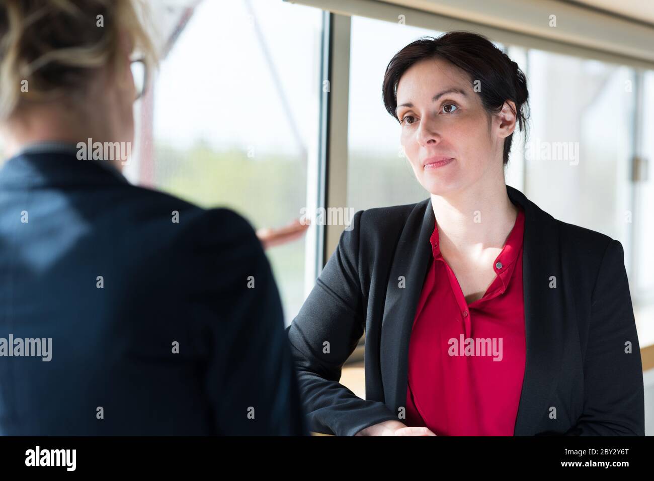 Portrait woman talking someone hi-res stock photography and images - Alamy
