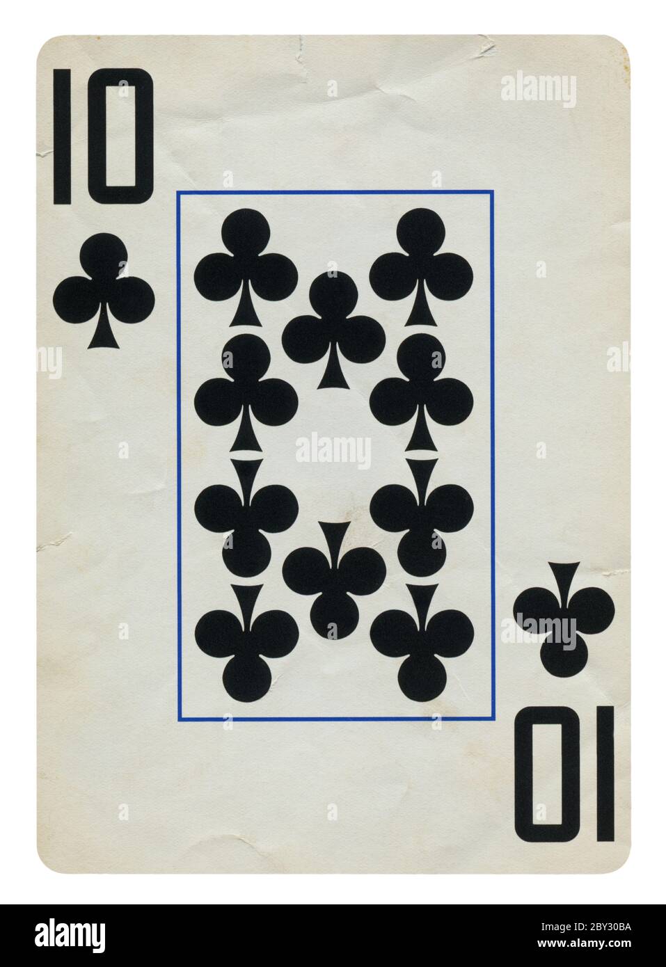 Ten of Clubs Vintage playing card - isolated on white (clipping path ...