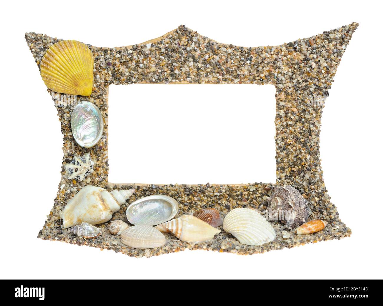 Shell frame isolated on white with space for your text or image Stock ...