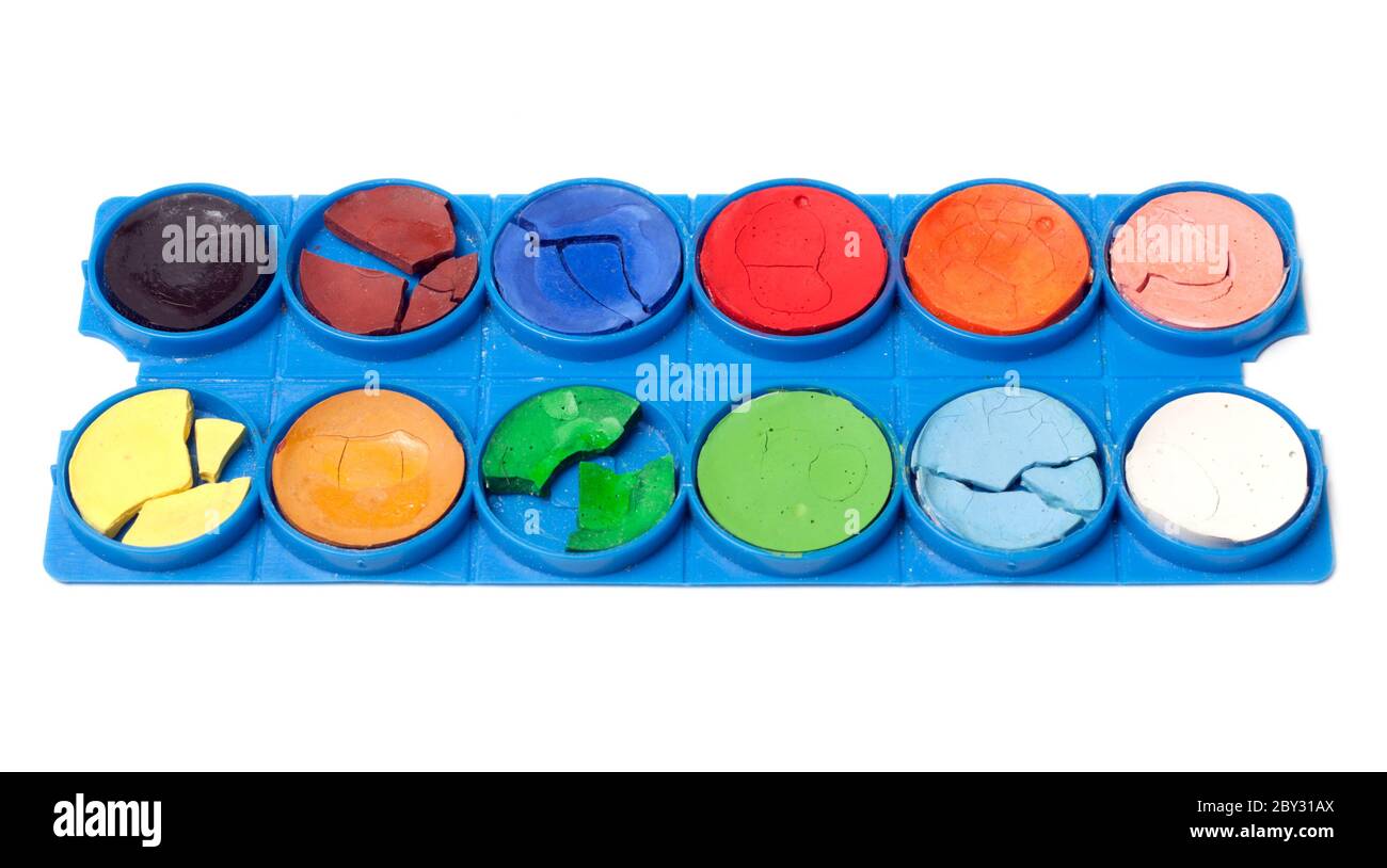 Plastic palette with watercolor Stock Photo - Alamy