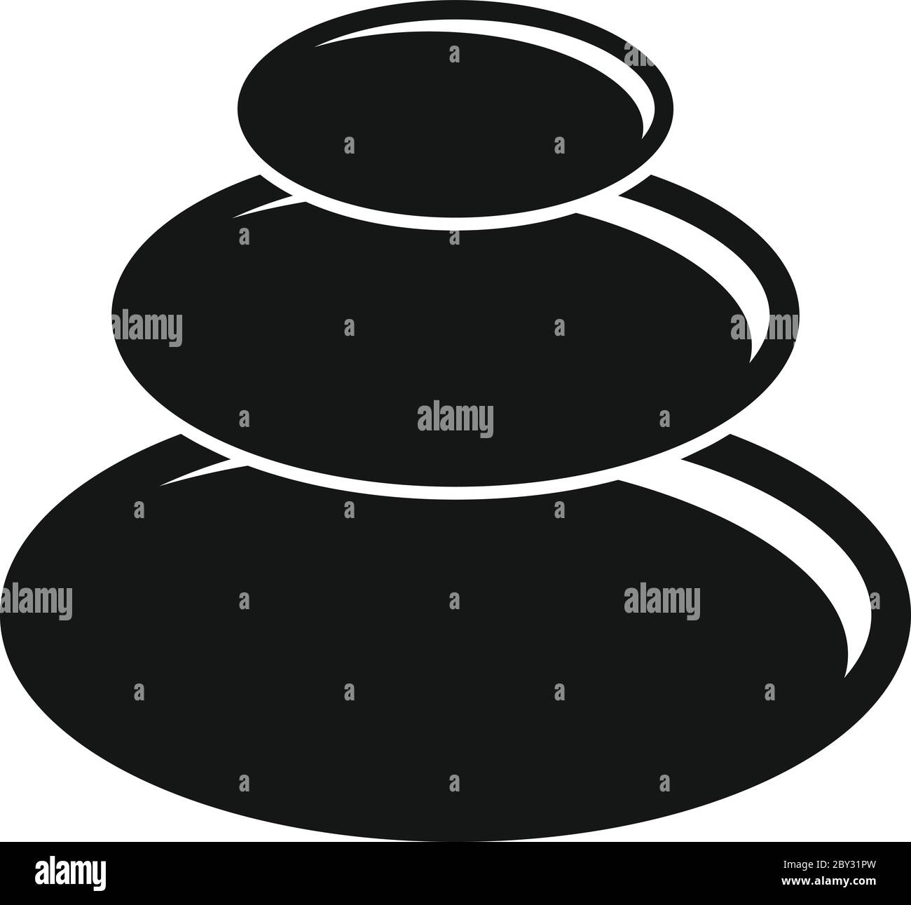 Japanese round stones icon. Simple illustration of japanese round ...