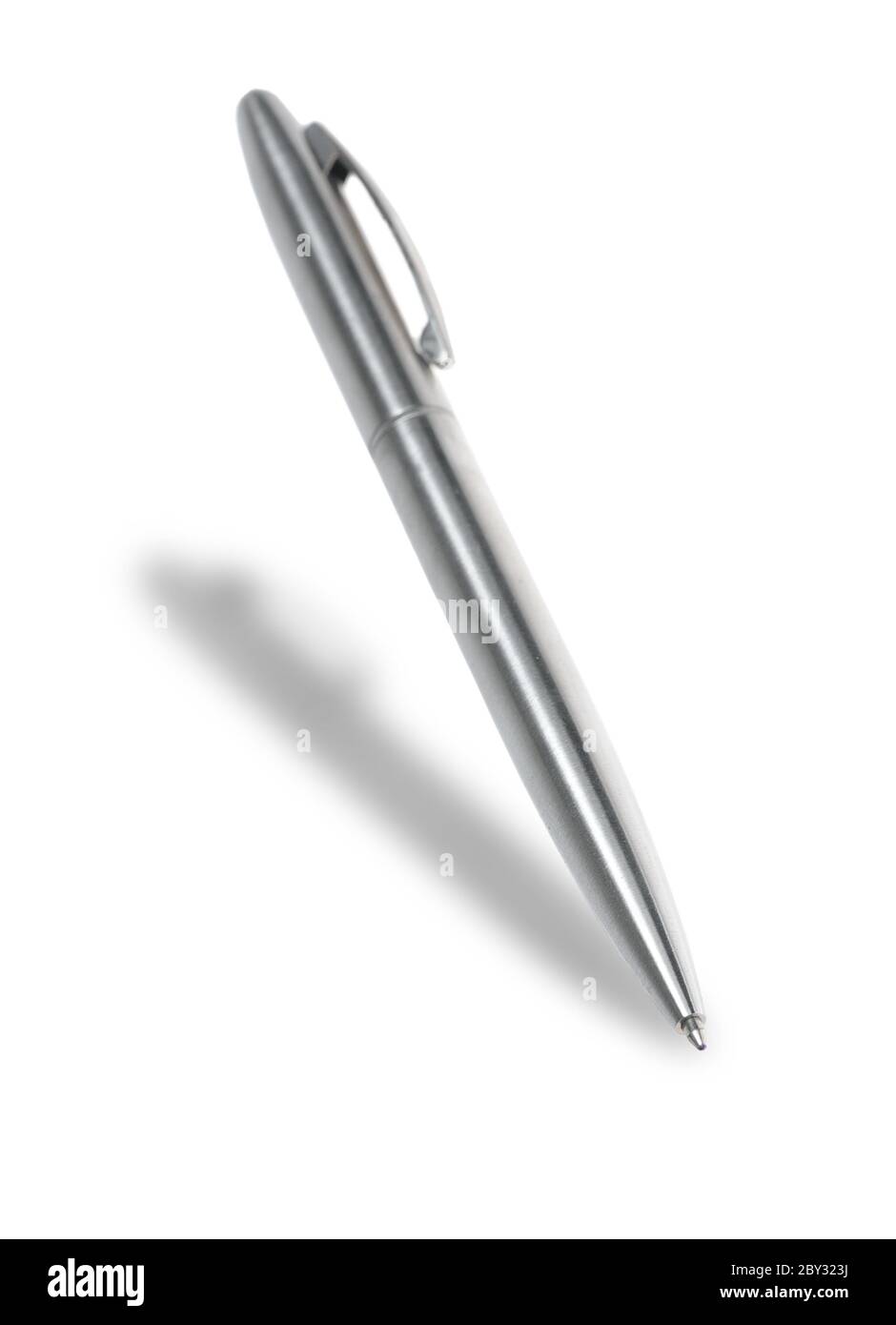 Silver pen isolated Stock Photo - Alamy
