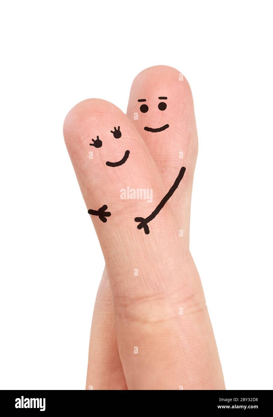 Painted happy fingers Stock Photo - Alamy