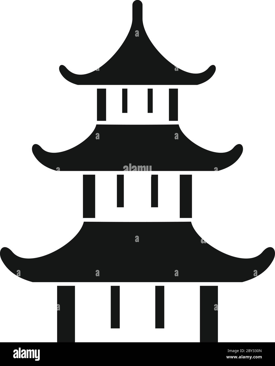 Japanese temple icon. Simple illustration of Japanese temple vector ...