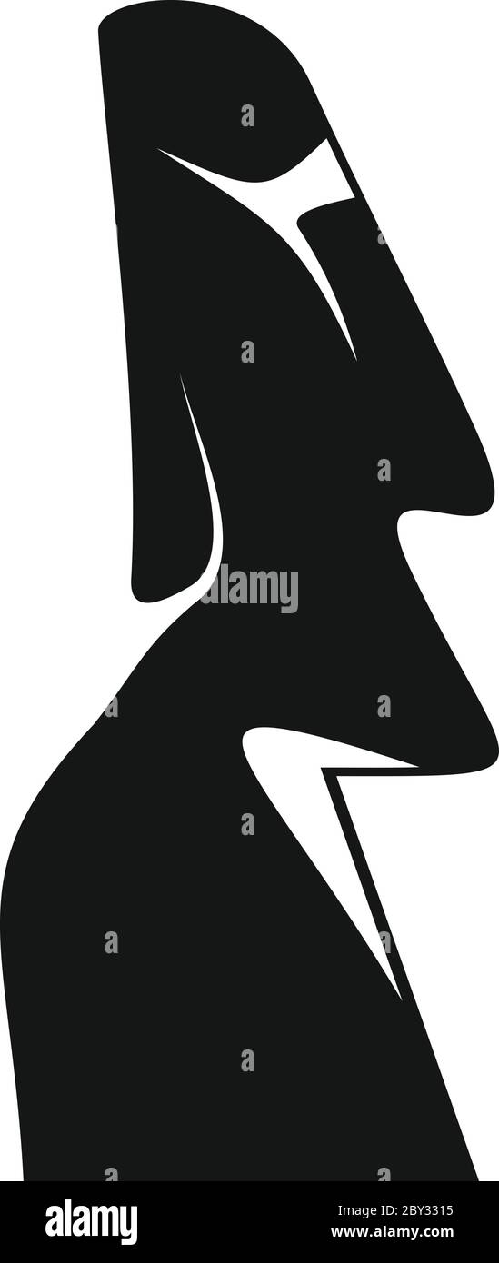 Famous easter island statue icon. Simple illustration of famous easter ...