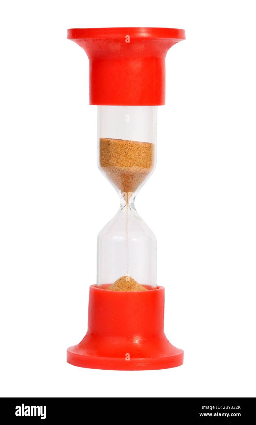 Red sand-glass isolated Stock Photo - Alamy