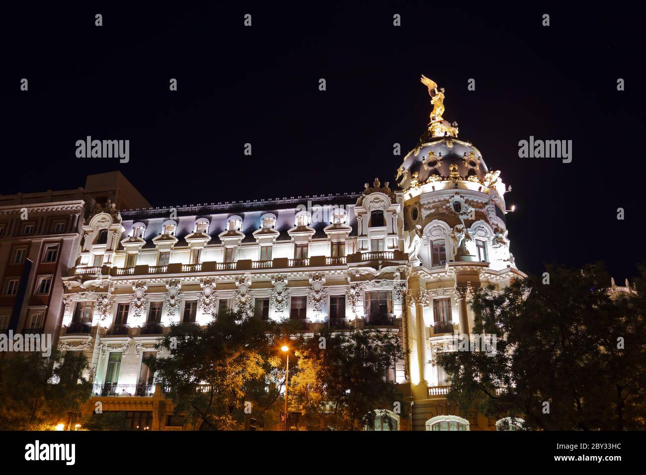 Madrid Spain at night Stock Photo - Alamy