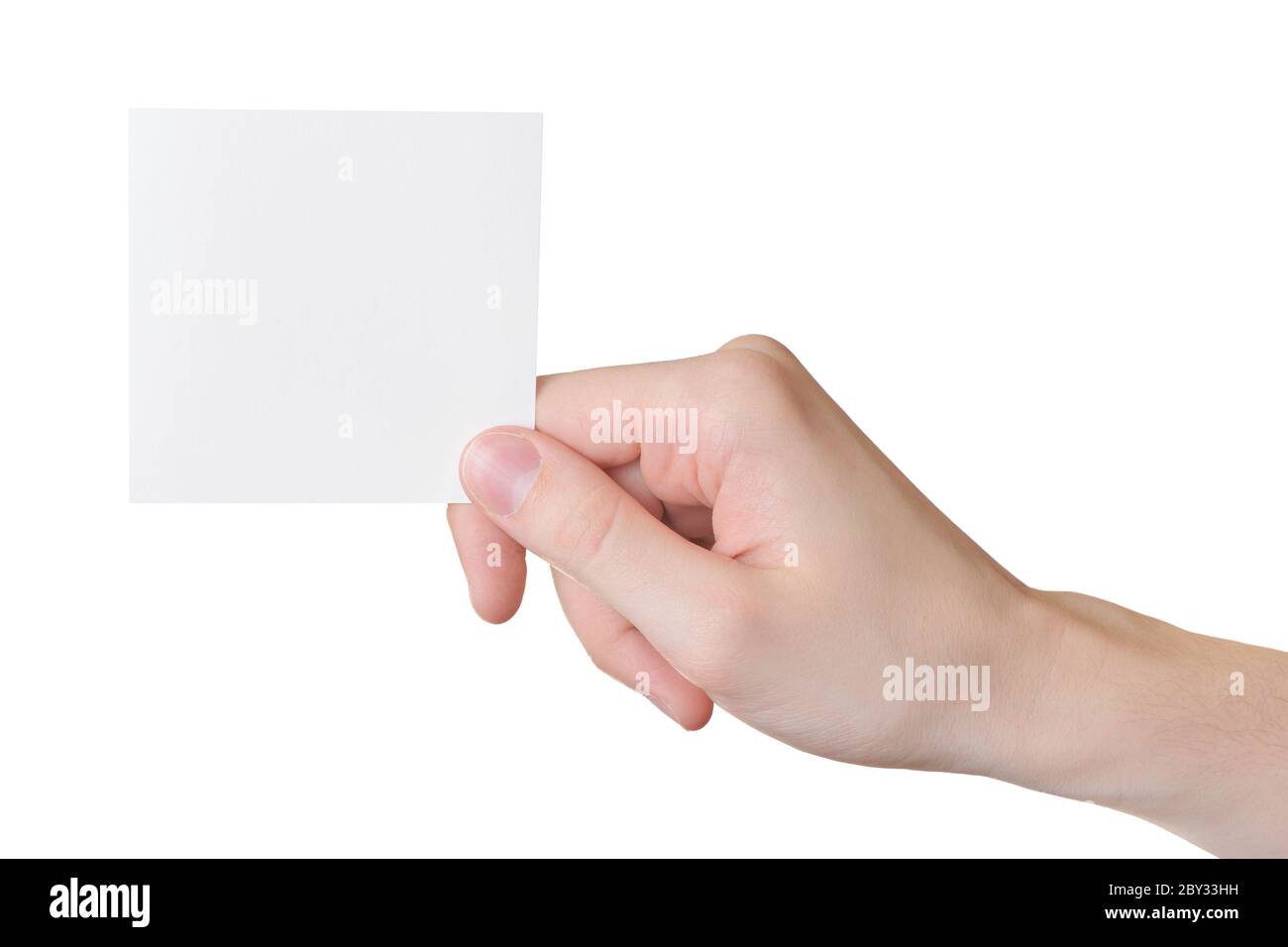 Paper card in man hand Stock Photo - Alamy