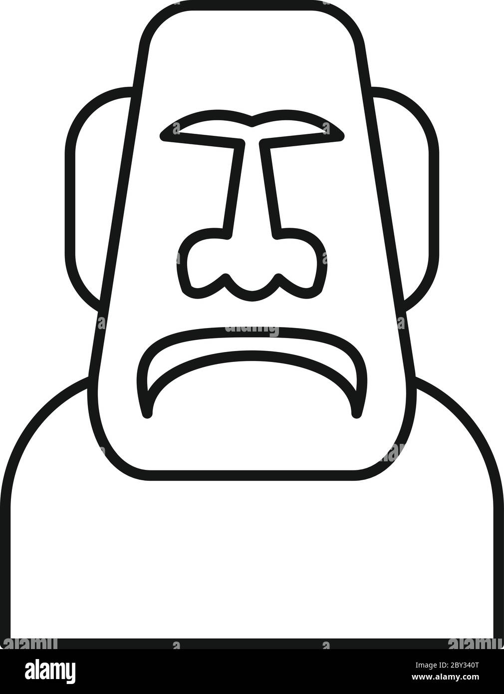 Spirituality moai head icon. Outline spirituality moai head vector icon ...