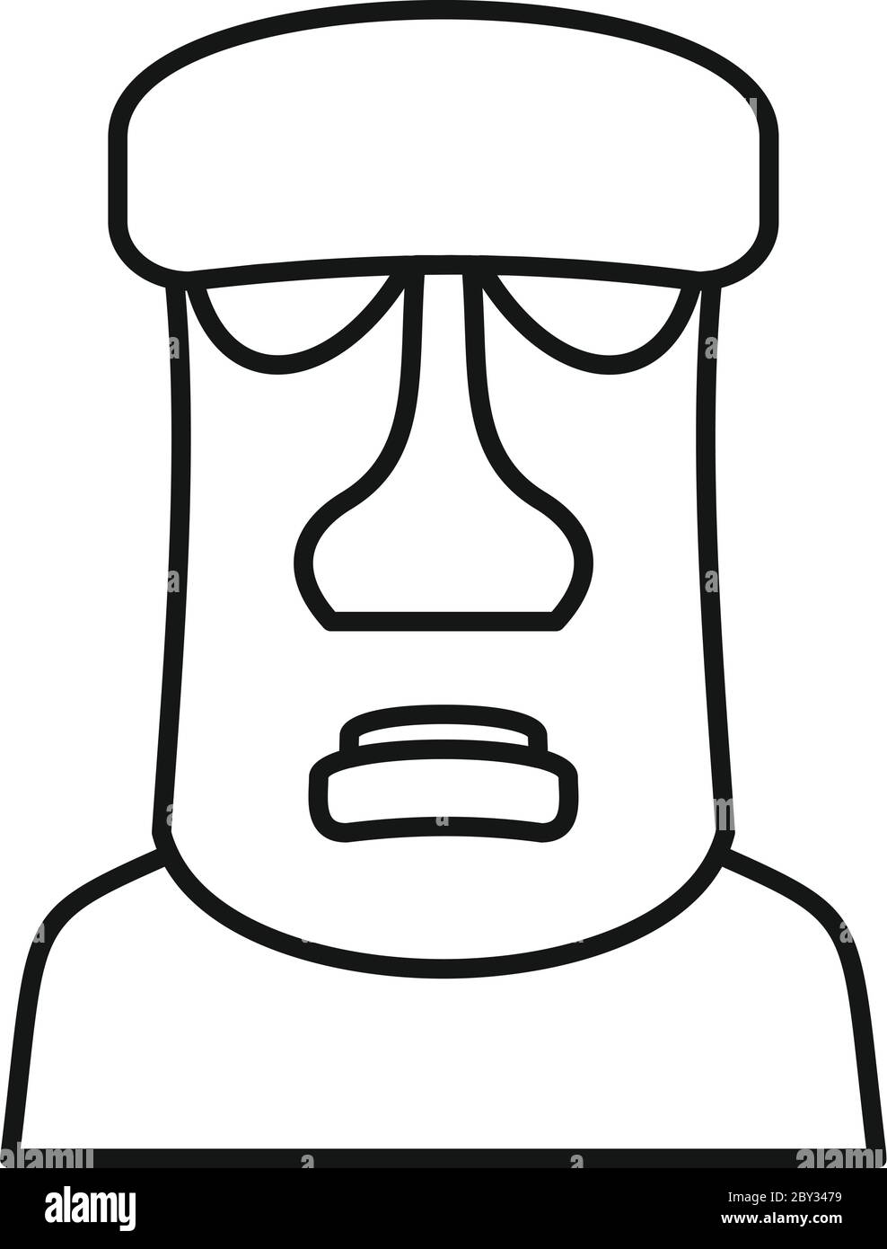 Geology moai head icon. Outline geology moai head vector icon for web ...