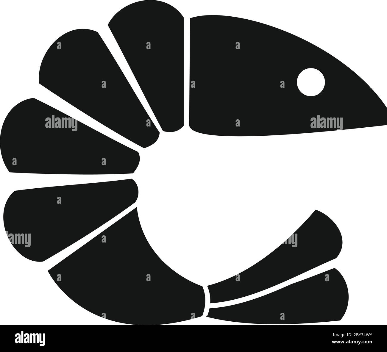 Sea shrimp icon. Simple illustration of sea shrimp vector icon for web ...