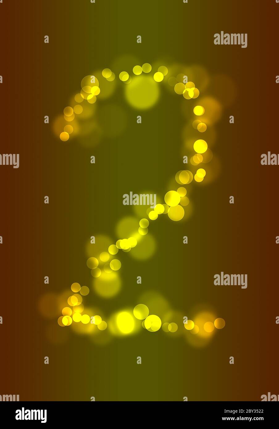 Number with glowing lights Stock Photo - Alamy