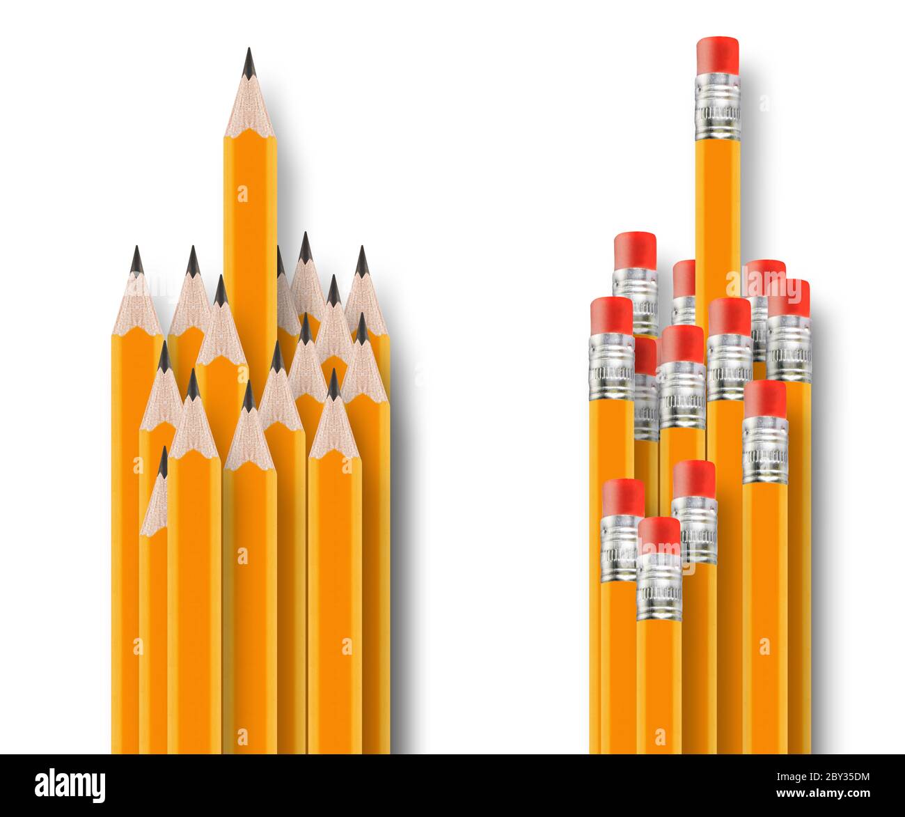 Long to short pencils Cut Out Stock Images & Pictures - Alamy