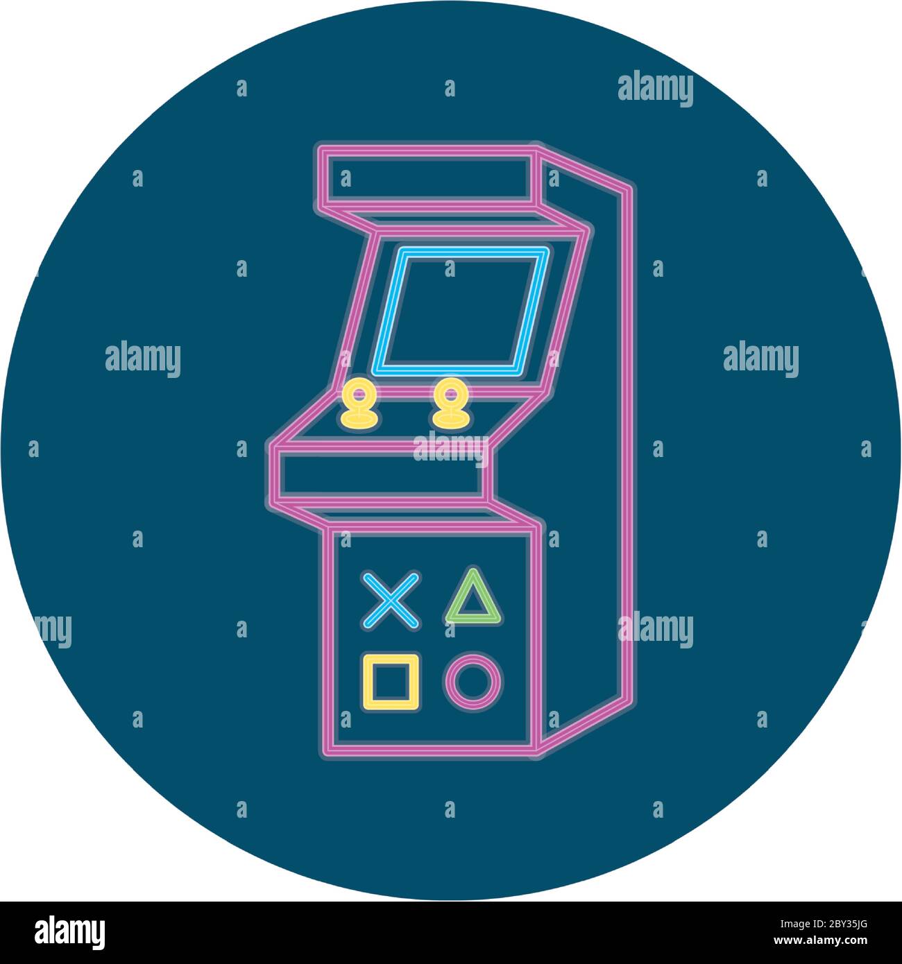 Neon game line icon Cut Out Stock Images & Pictures - Alamy