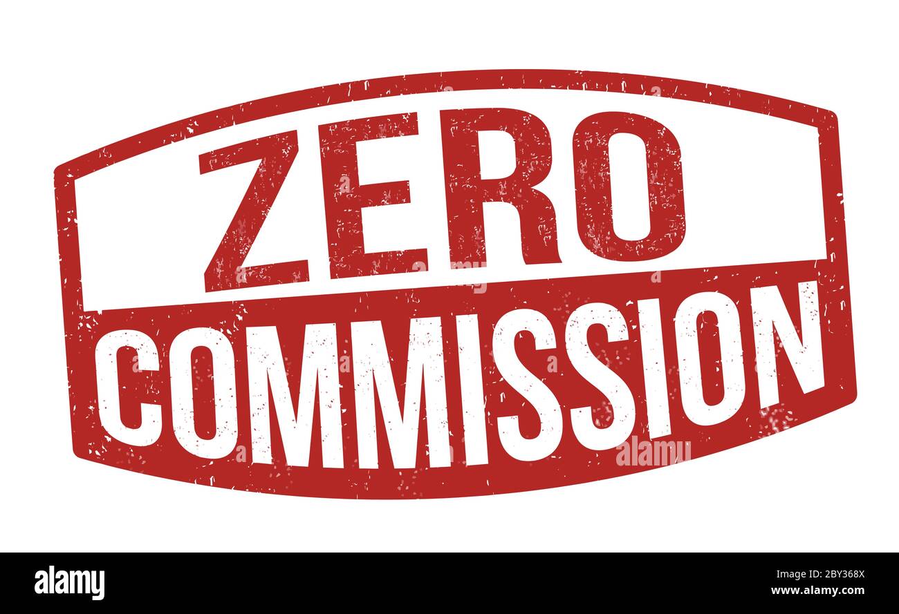 Zero commission grunge rubber stamp on white background, vector ...