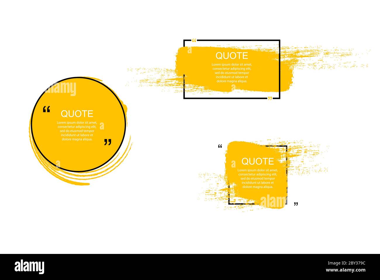 Quote box frame, big set. Quote box icon. Texting quote boxes. Blank ...