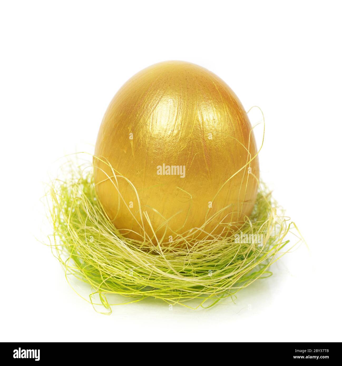 Egg in nest isolated Stock Photo - Alamy
